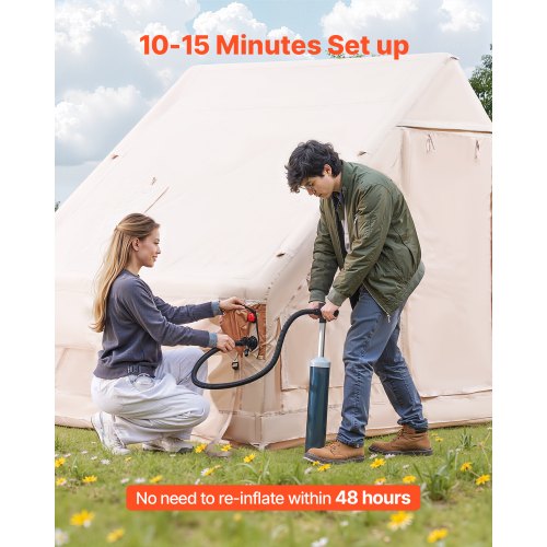 Inflatable Tent for Camping 3-5 Person Glamping Tent with Pump Easy Set ...