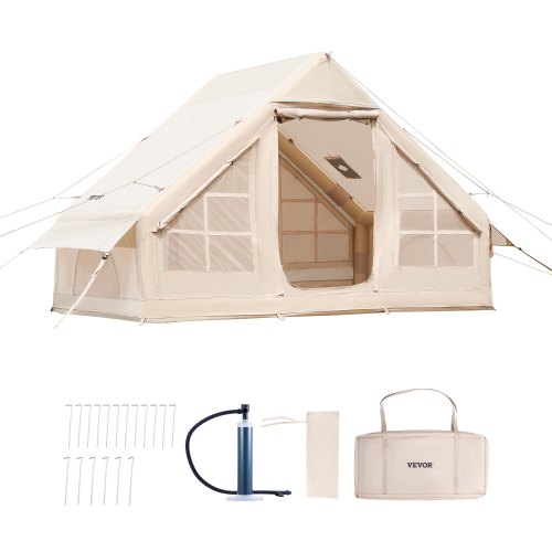 Inflatable Tent for Camping 3-5 Person Glamping Tent with Pump Easy Set ...