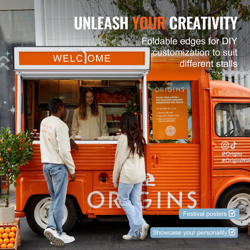 VEVOR Concession Window 60"x36", Aluminum Alloy Food Truck Service ...