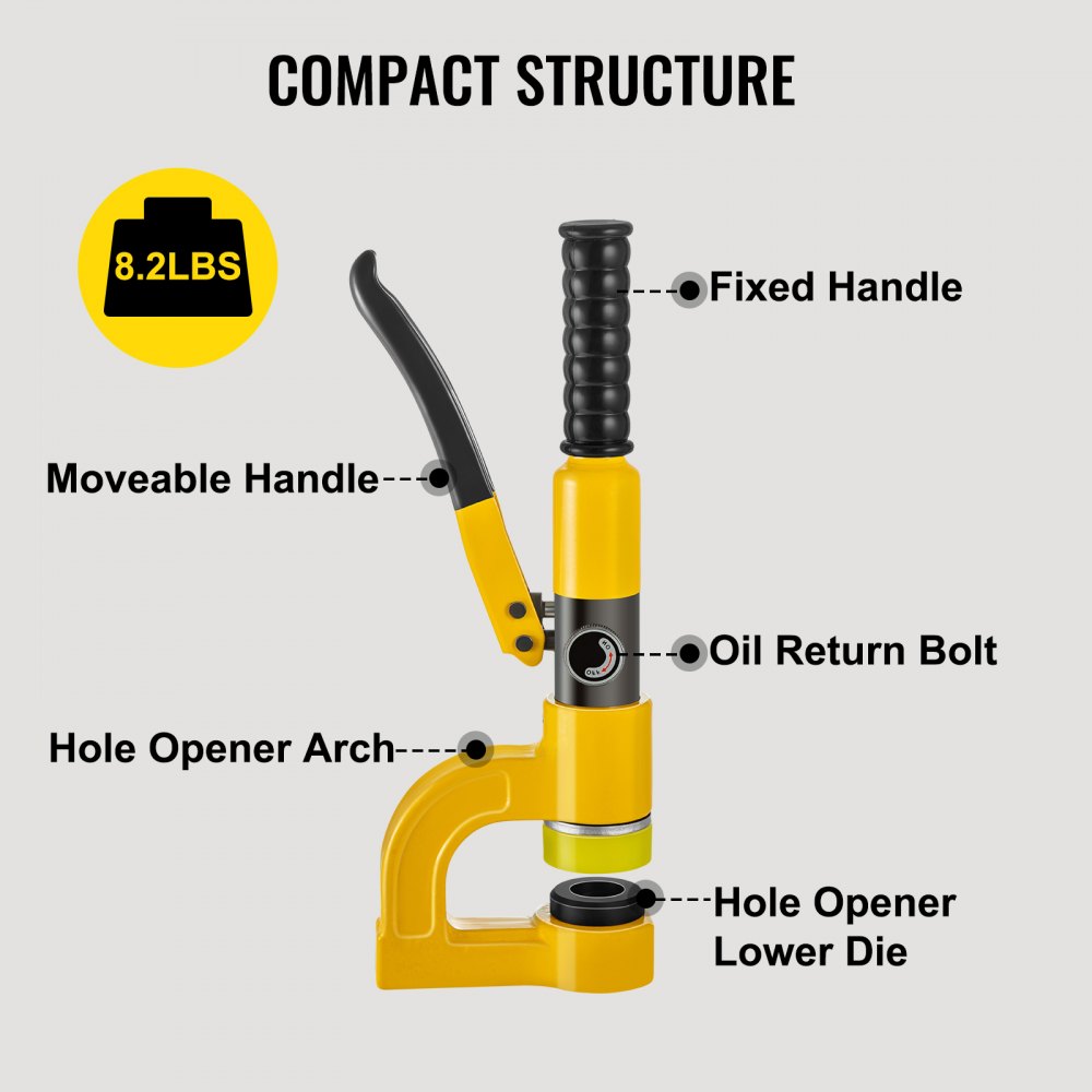 VEVOR Hydraulic Hole Punching Machine, 6 Ton Manual Hole Digger Punch ...