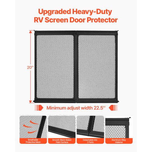 RV Screen Door Protector 22.5 x 20 inch Door Grille Easy to Install ...