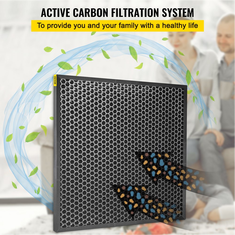 VEVOR HEPA Replacement Filter, 4pcs Active Carbon Air Filter, 16''x16 ...