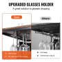 VEVOR Industrial Bar Cabinet Wine Bar Home Table with Wine Rack & Glass ...