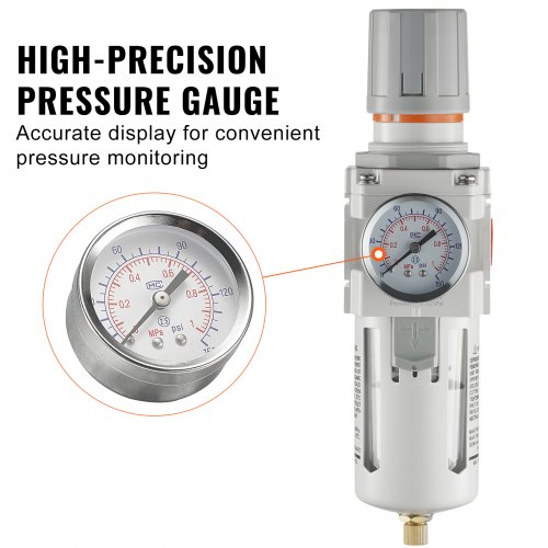 VEVOR Air Compressor Filter Regulator, 1/2" NPT 5μm Air Dryer for ...