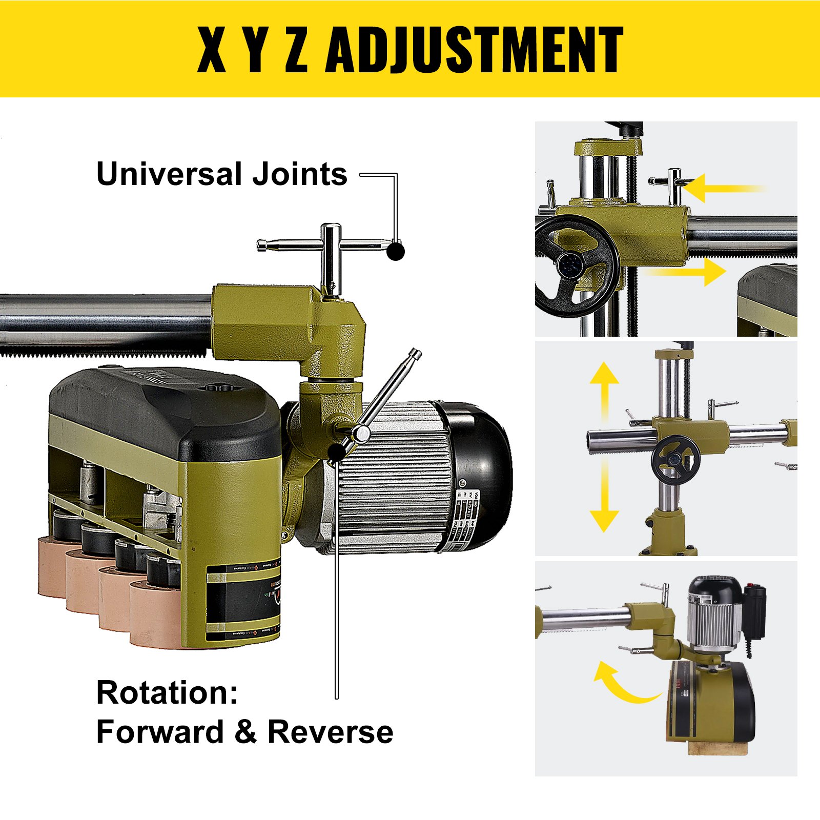 VEVOR Power Feeder Power Stock Feeder 1 HP Table Saw Feeder 4 Rollers 4 ...