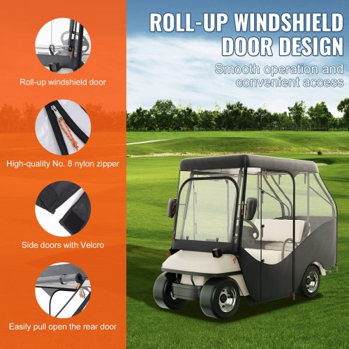 VEVOR Golf Cart Enclosure, 600D Polyester Driving Enclosure with 4 ...