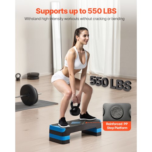 Aerobic Exercise Step Platform Height Adjustable Workout Stepper 4 ...