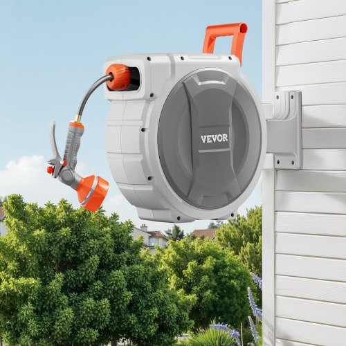VEVOR Retractable Garden Hose Reel 1/2 in x 65 ft Wall Mounted Garden Hose Reel | VEVOR CA