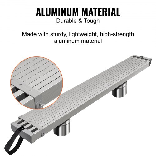 VEVOR Telescoping Aluminum Work Plank, 6-9 Feet 500lbs Capacity, 12.5 ...