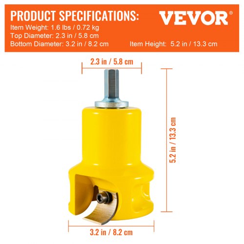 VEVOR Tenon Cutter, 1.5" / 38 mm Diameter, with Dual Curved Blades ...