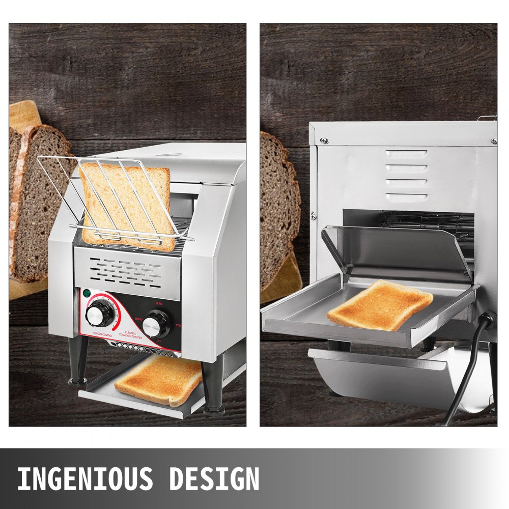 VEVOR Commercial Conveyor Toaster, 150 Slices / Hour, 1340W Stainless ...