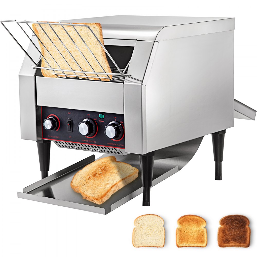 VEVOR 300 Slices/Hour Commercial Conveyor Toaster,2200W Stainless Steel ...