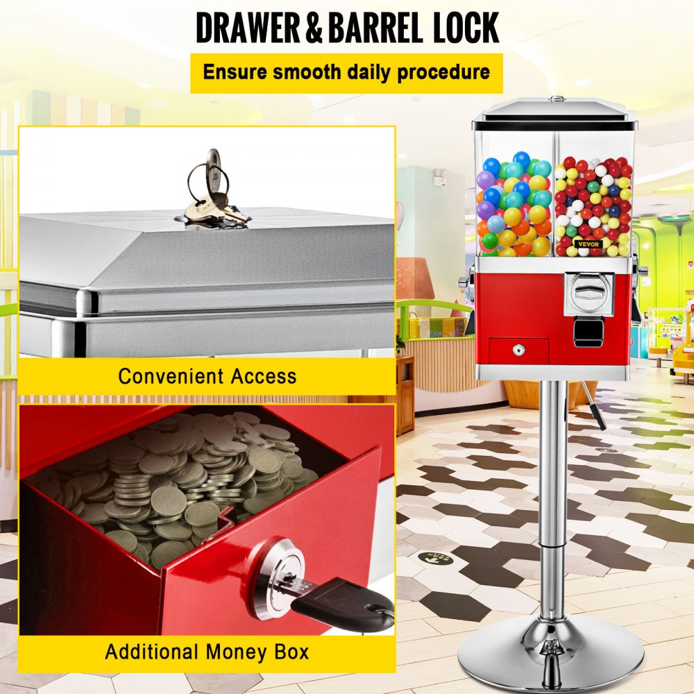VEVOR Vending Machine with Stand,Rotatable Four Compartments Square ...