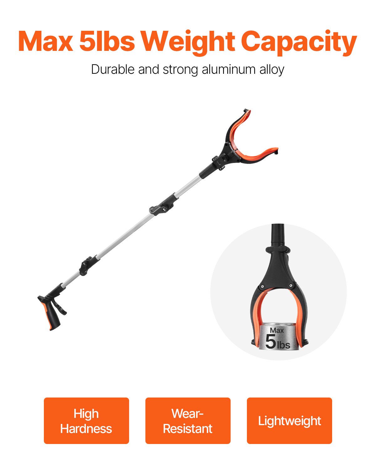 VEVOR Grabber Reacher Tool, 43" Foldable Reacher Grabber Pickup Tool ...