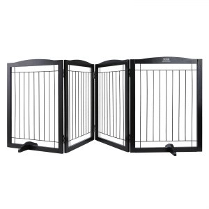 VEVOR Free Standing Dog Gate 32x96.5 inch Freestanding Pet Gate ...