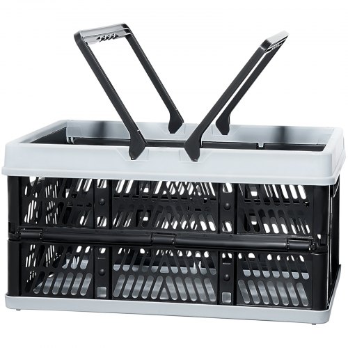 VEVOR Collapsible Shopping Basket, 3 Pack, 25L Plastic Foldable Storage ...