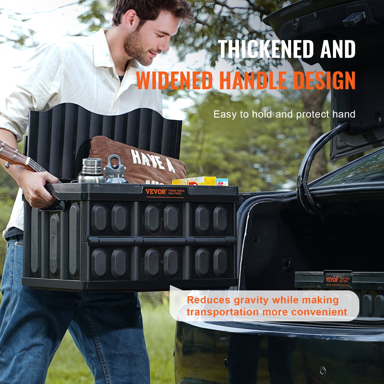 VEVOR Collapsible Storage Bins with Lids, 45L 3 Packs, Folding Plastic ...