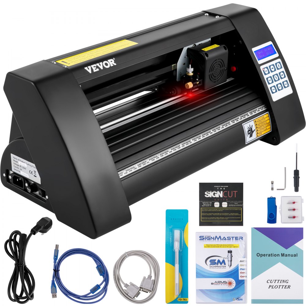 VEVOR Vinyl Cutter, 375mm Vinyl Plotter, LED Screen Plotter Cutter ...