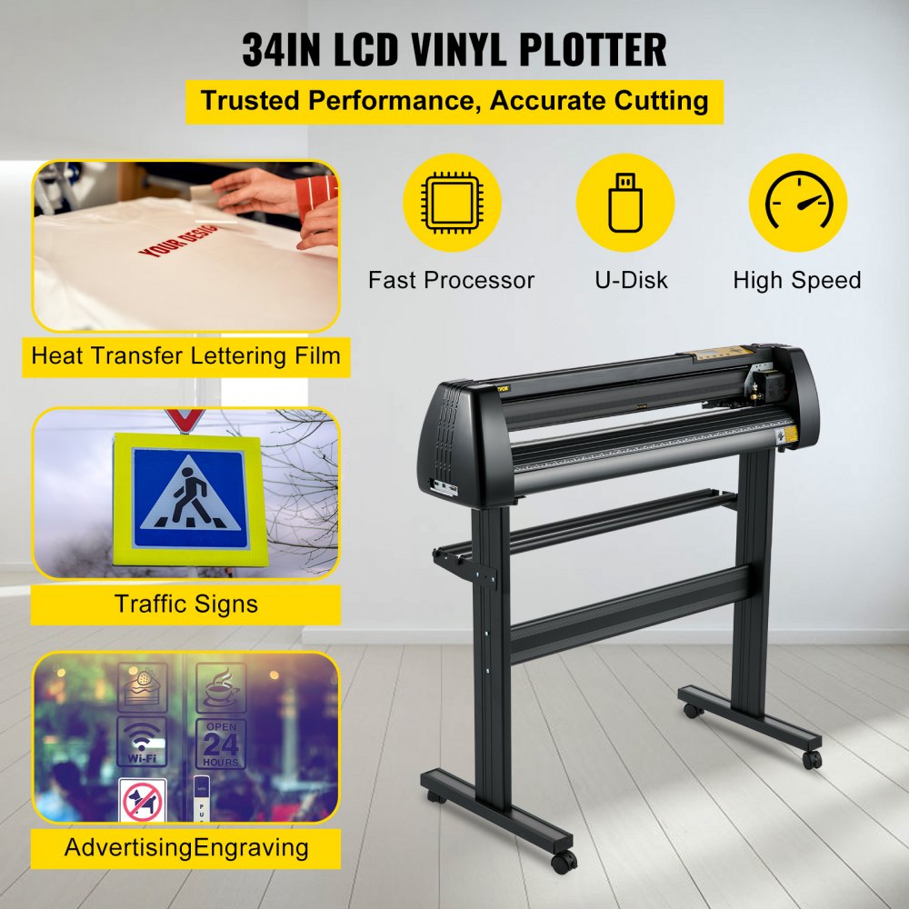 VEVOR Vinyl Cutter Offline 28in / 720mm Vinyl Plotter Machine w/ Floor ...