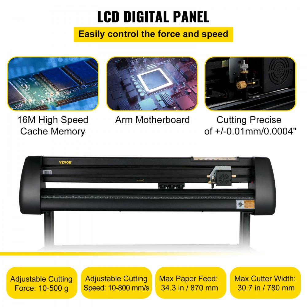 VEVOR Off-line Vinyl Cutter Machine 870mm Vinyl Printer U-Disk, 34 inch ...