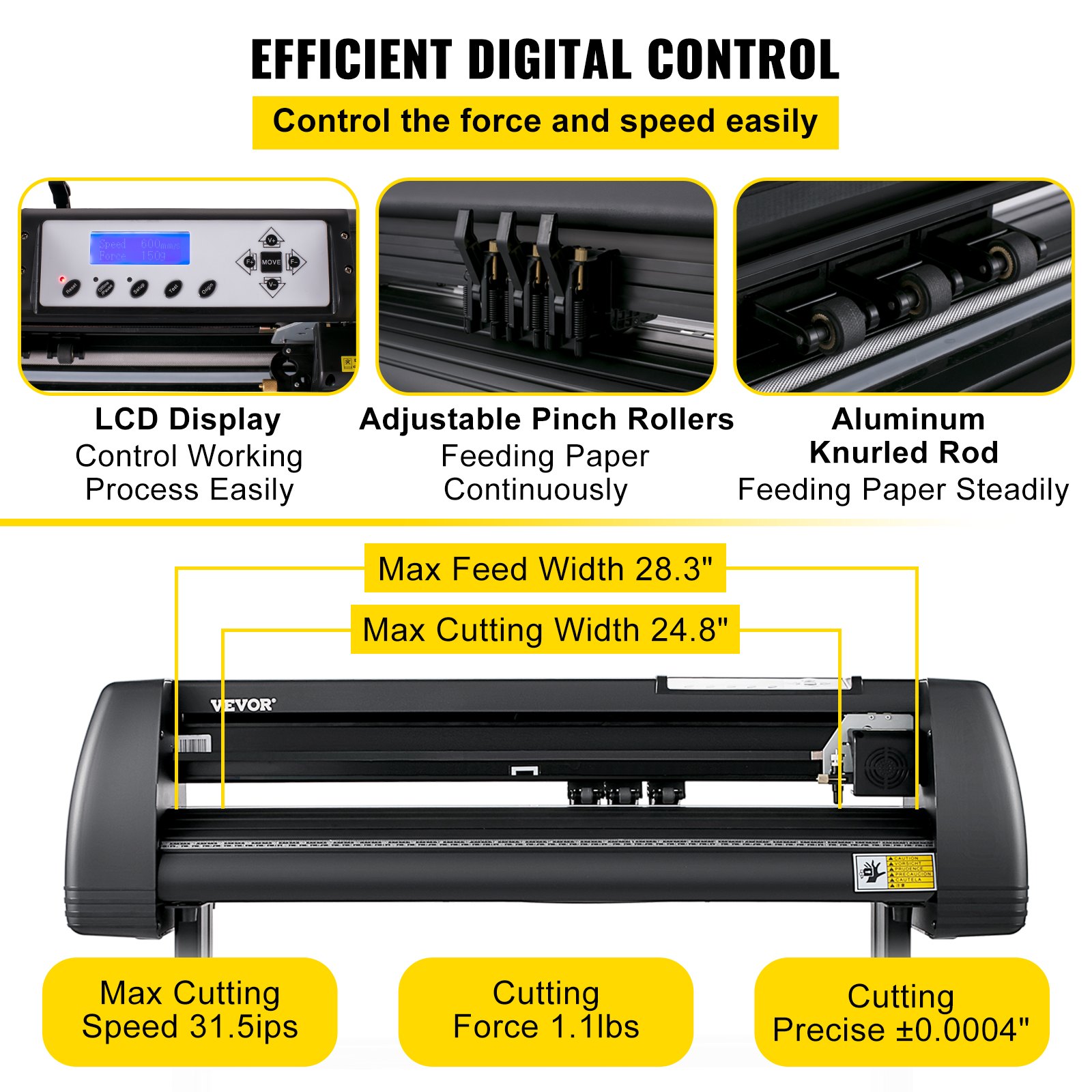 VEVOR Vinyl Cutter Machine, 28inch Vinyl Plotter, LCD Display Plotter ...