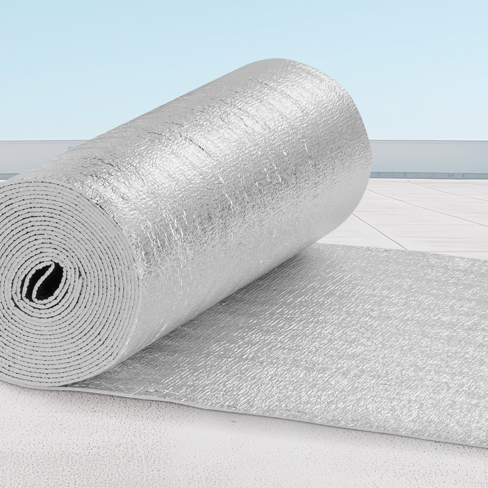 VEVOR Double Reflective Insulation Roll, Foam Core Radiant Barrier, 3.2 ...