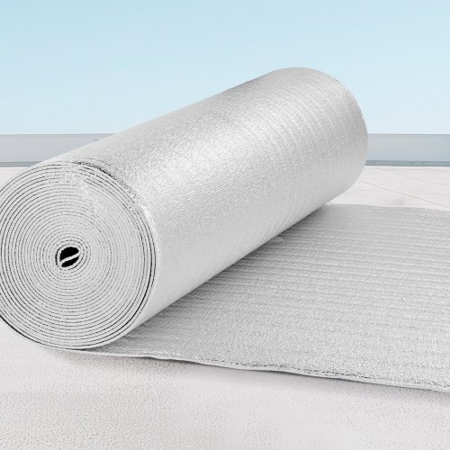 VEVOR Double Reflective Insulation Roll Foam Core Radiant Barrier 600 in x 48 in x7/32 in | VEVOR US