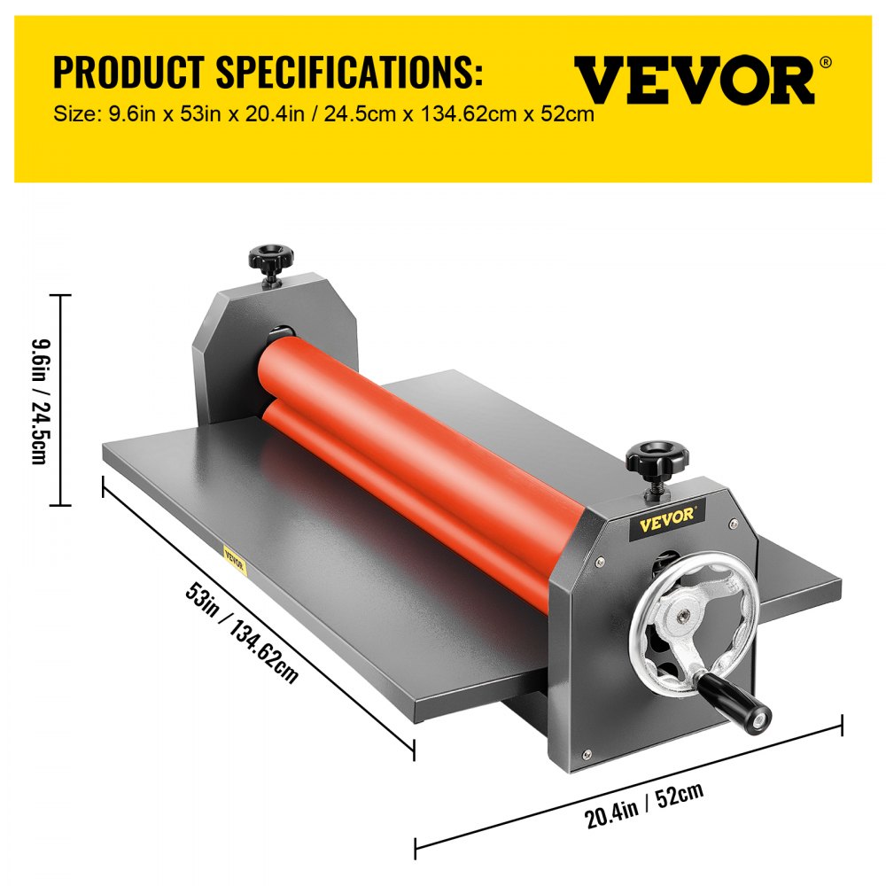 VEVOR 51 Inch Cold Laminator Machine 10mm Manual Vinyl Photo Film Cold ...