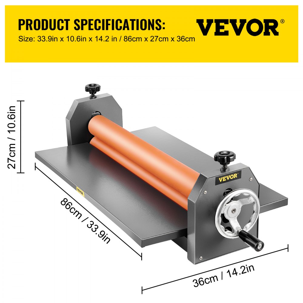 VEVOR 25 Inch Manual Cold Roll Laminator 1.18" Thickness Foldable Roll ...