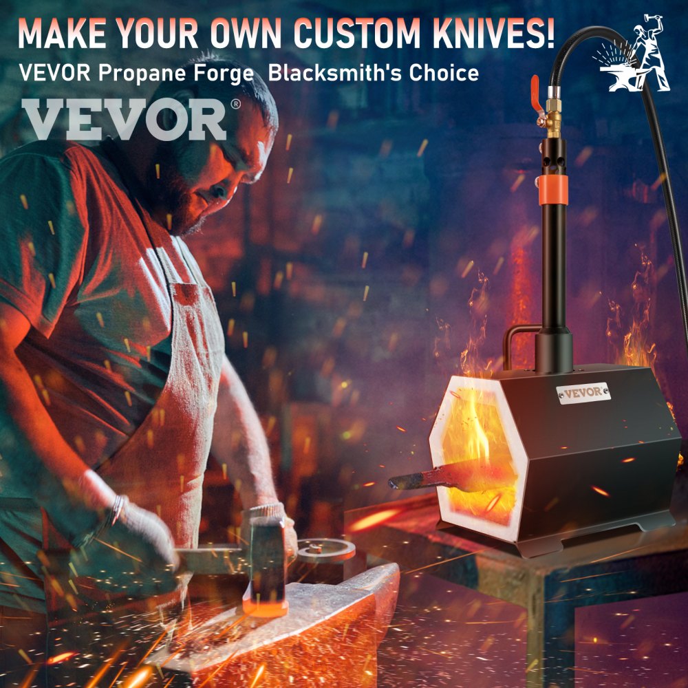 VEVOR Propane Forge Portable, Single Burner Tool and Knife Making ...