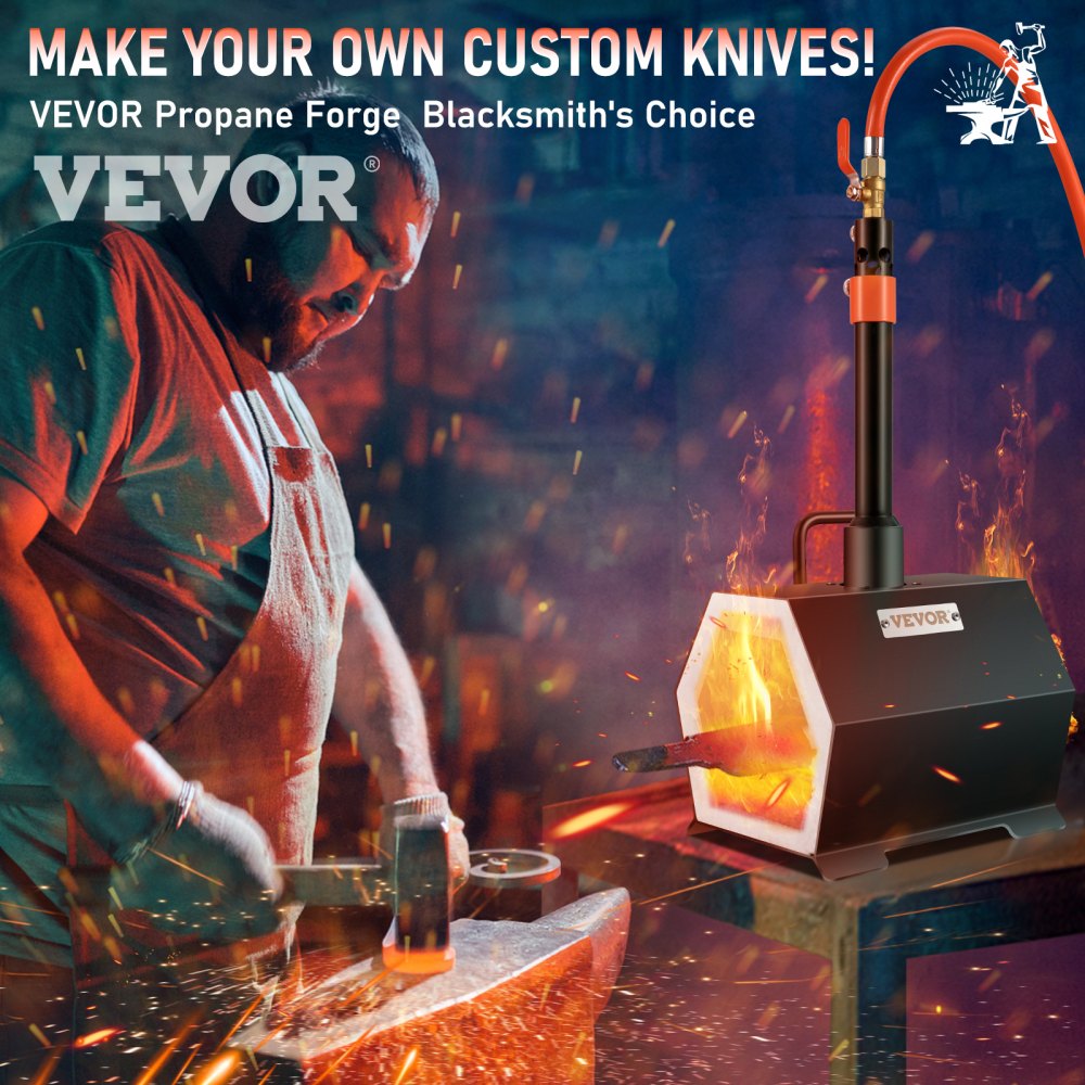 VEVOR Propane Forge Portable, Single Burner Tool and Knife Making ...