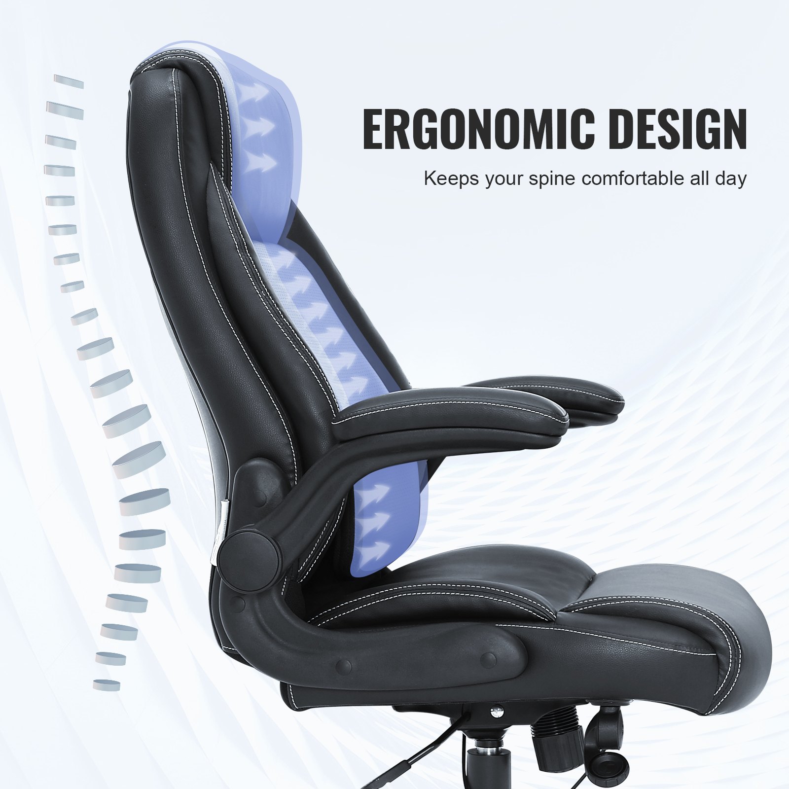 VEVOR Executive Office Chair with Cutting-edge Adjustable Lumbar ...