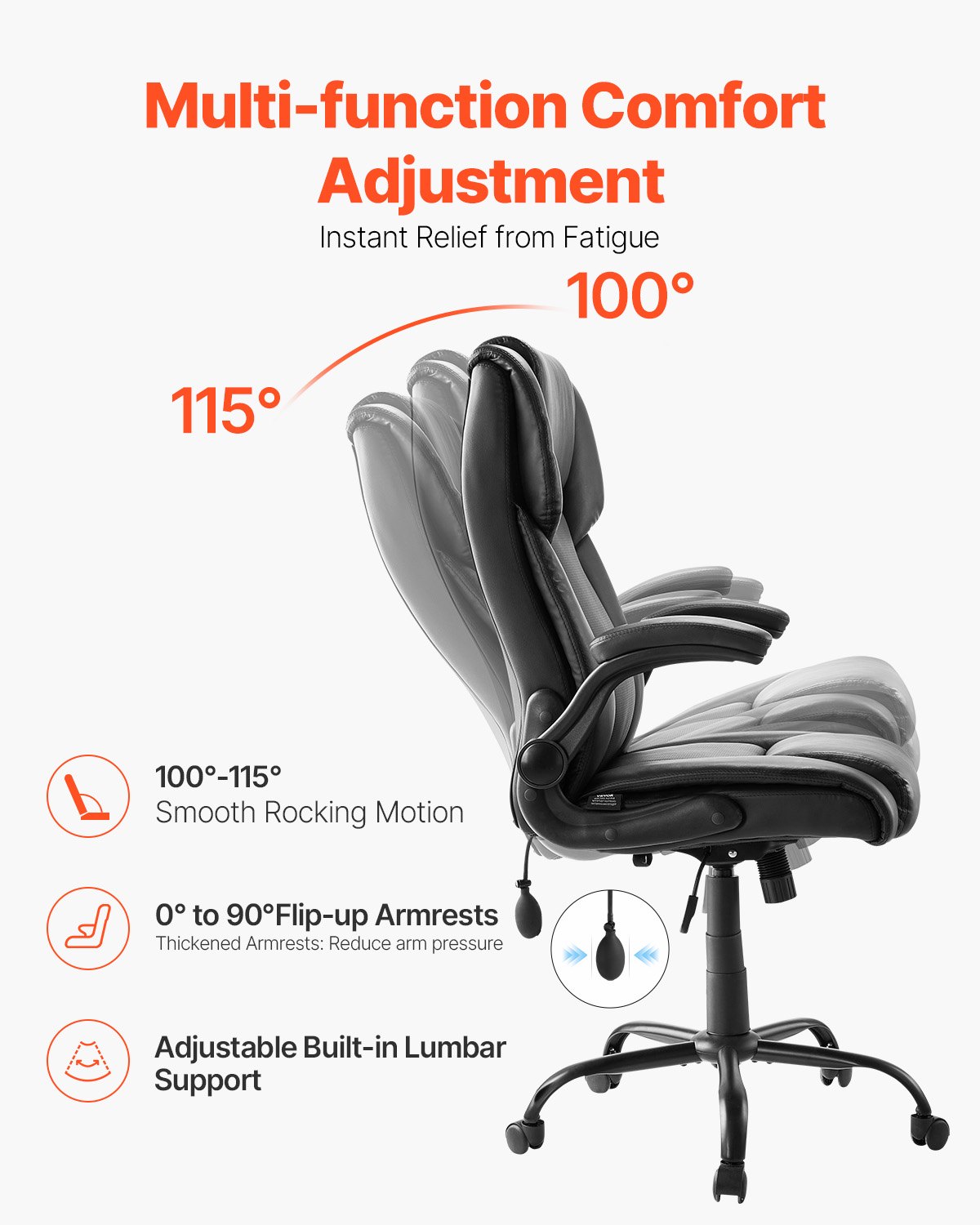 VEVOR Ergonomic Desk Chair with Lumbar Support — Office Use