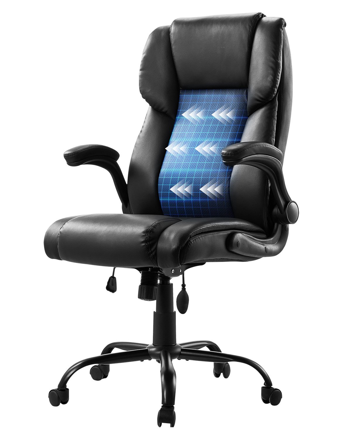 VEVOR Executive Office Chair, 300lbs Capacity with Airbag-style ...