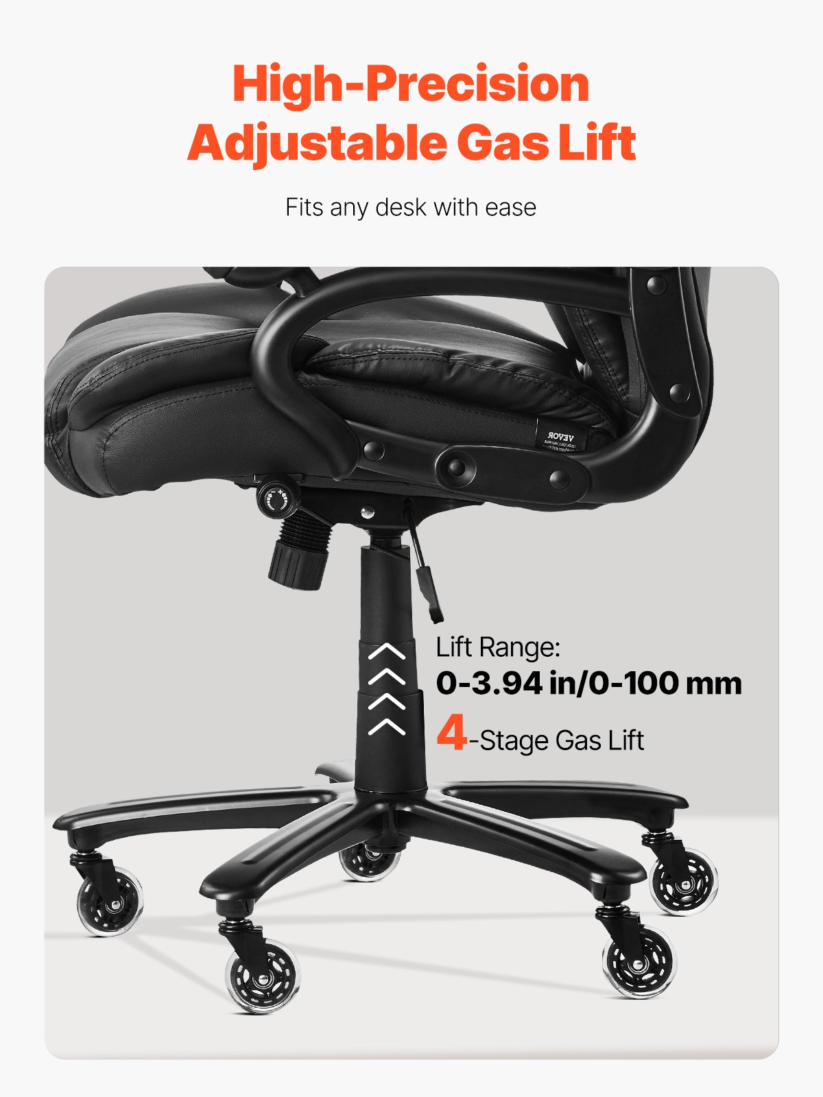 VEVOR Ergonomic Desk Chair: 500lb Capacity with Knob-Control