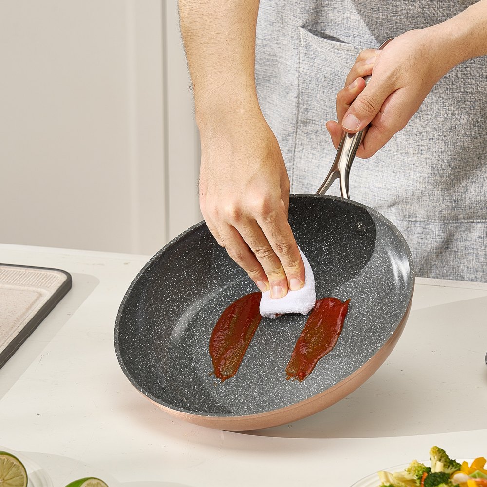 VEVOR Ceramic Coated Pans – 3-Piece, 8, 10, and 12 Inch