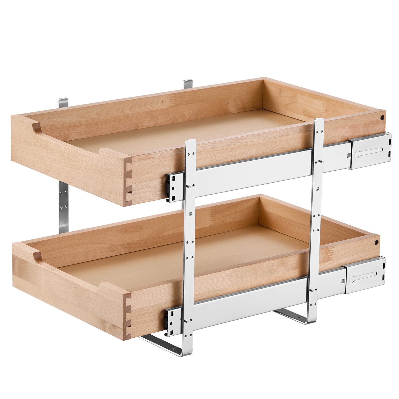 VEVOR 2 Tier Pull Out Cabinet Organizer, 14"W x 21"D Cabinet Drawer ...
