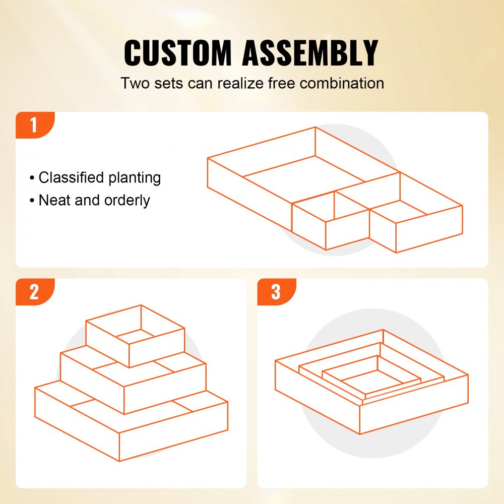 VEVOR Raised Garden Bed, 3.7 x 3.7 x 1.7 ft Wooden Planter Box, Outdoor ...