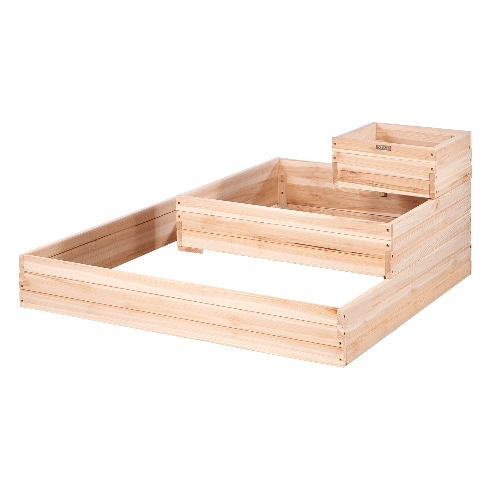 VEVOR Raised Garden Bed, 3.7 x 3.7 x 1.7 ft Wooden Planter Box, Outdoor ...