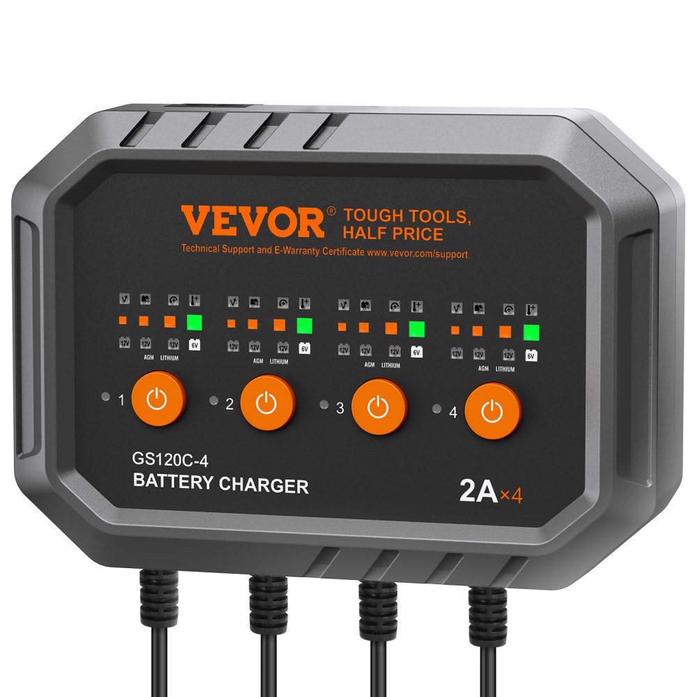 VEVOR Smart Battery Charger, 8-Amp, LiFePO4 Lead-Acid (AGM / Gel / SLA ...
