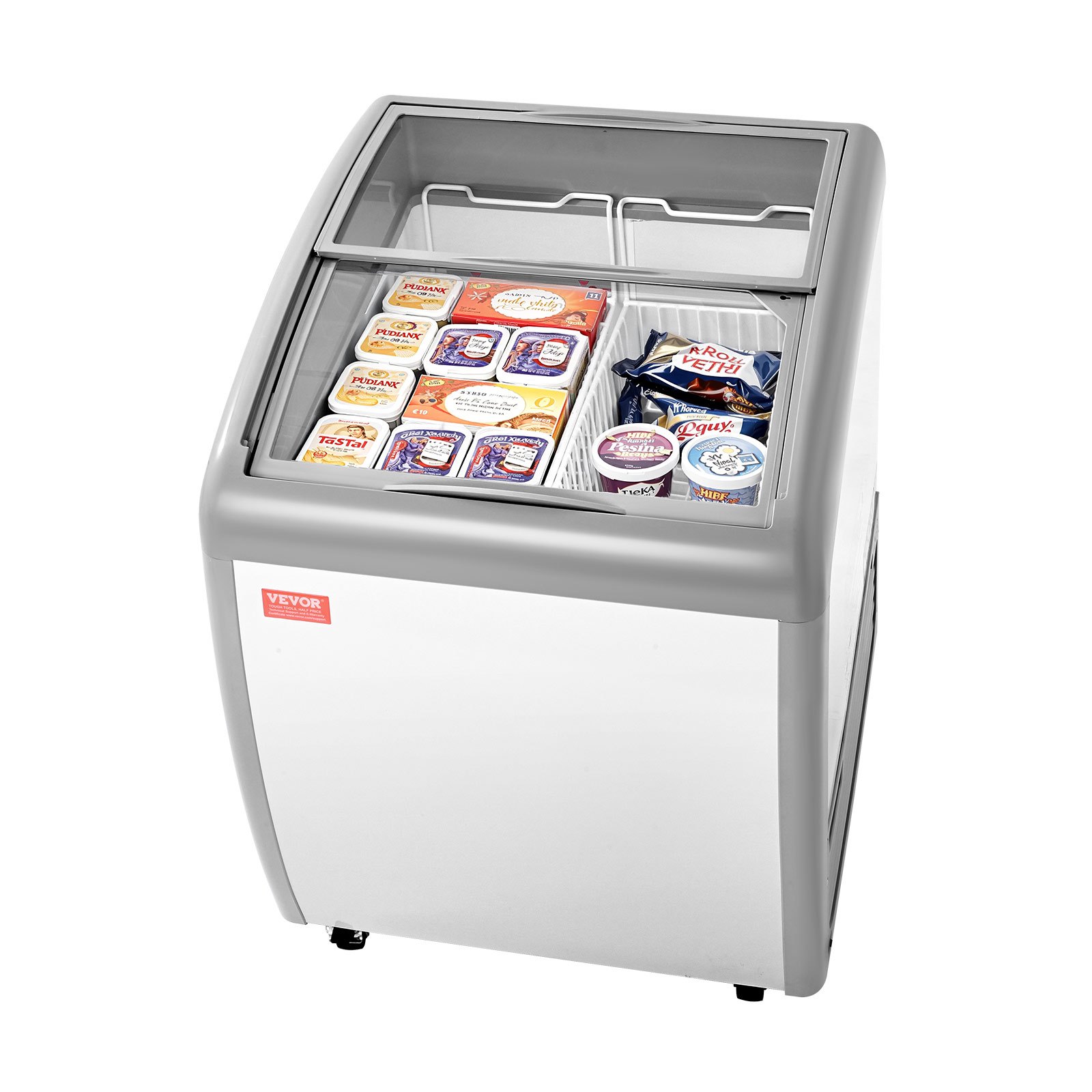 VEVOR Commercial Ice Cream Display Case, 5.4 Cu.ft Chest Freezer, -19 ...