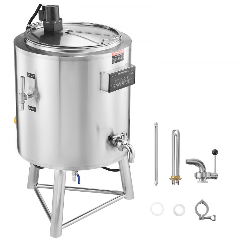 Commercial Milk Pasteurization Machine 100L Pasteurizer for Milk Sterilization | VEVOR US