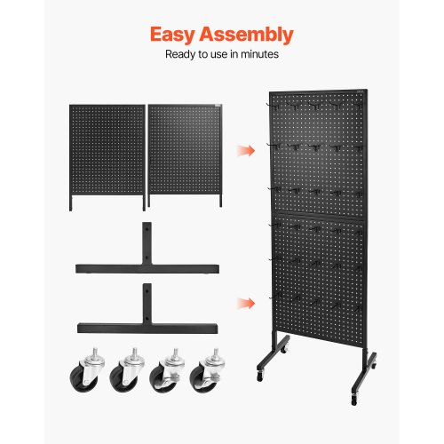 Pegboard Display Stand with 30 Hooks Pegboard Panels Display with ...