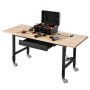 VEVOR Adjustable Workbench on Wheels – 60x24 inch, 2000 lbs