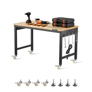 VEVOR 48-Inch Adjustable Workbench, 2000 lbs Load, Work Bench with ...