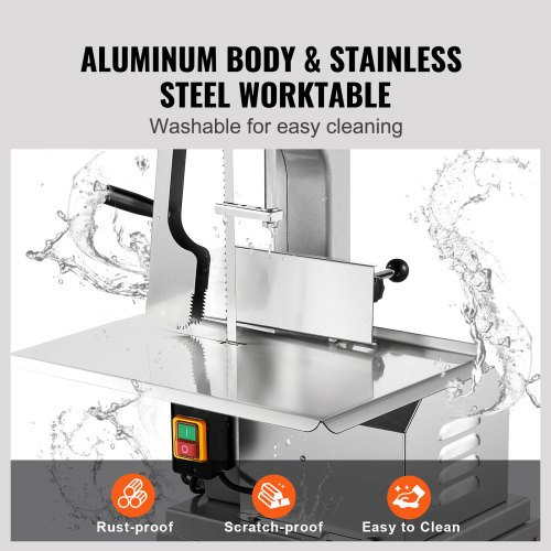 VEVOR 850W Commercial Electric Meat Bandsaw Stainless Steel Bone Sawing ...