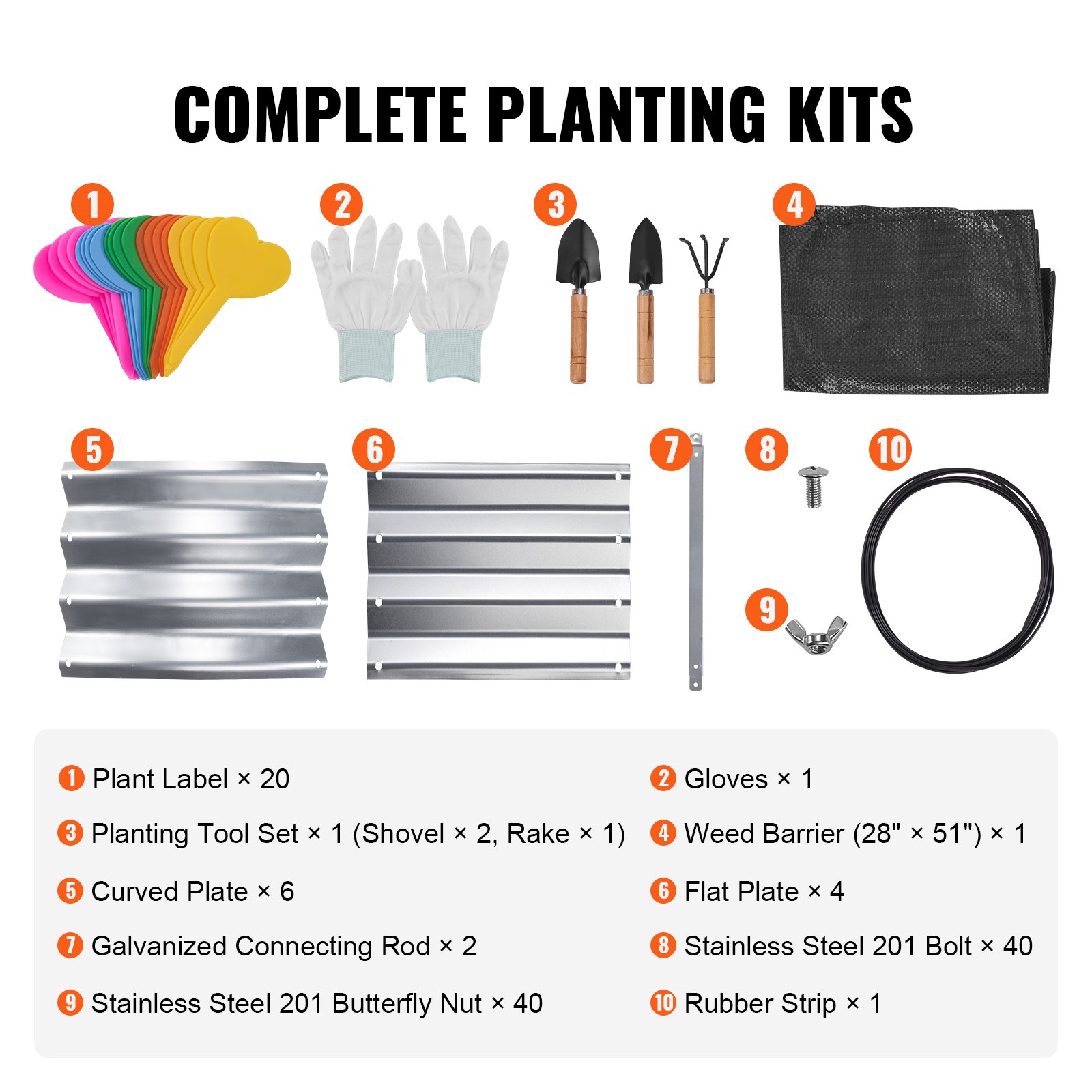 VEVOR Raised Garden Bed, 70.9x35.4x11 inch Galvanized Metal Planter Box ...