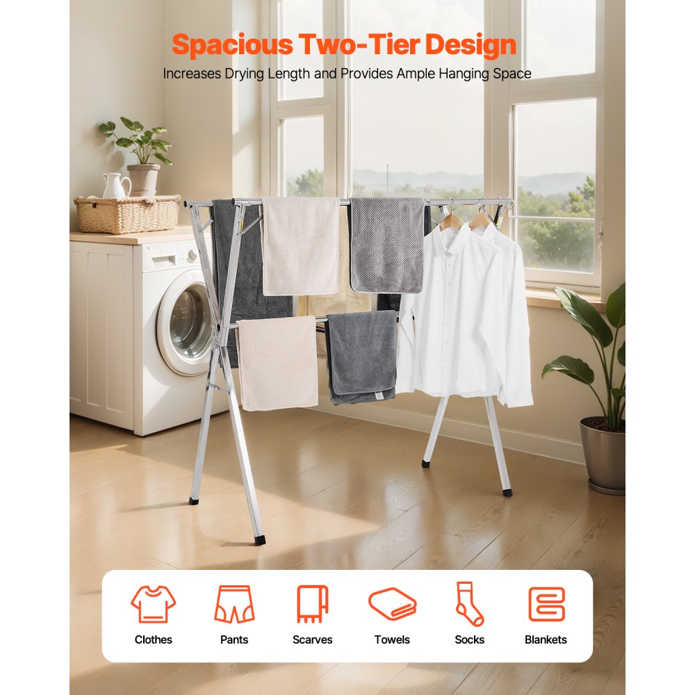 VEVOR Laundry Drying Rack — Stainless Steel and Portable