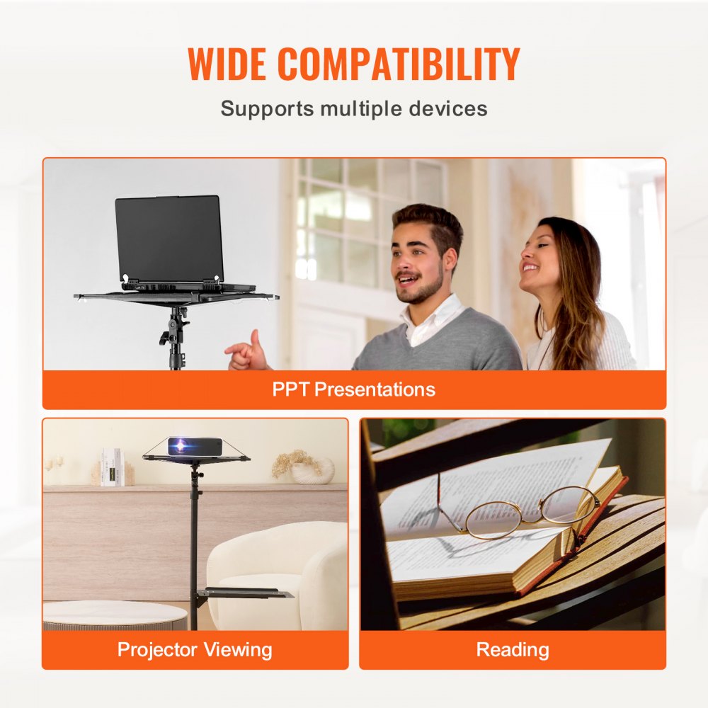 VEVOR Projector Stand with Wheels, Projector Floor Stand Adjustable ...
