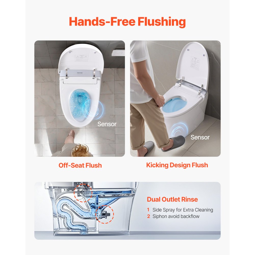 Elongated Smart Toilet Auto Freshening Toilet with Heated Toilet Seat ...